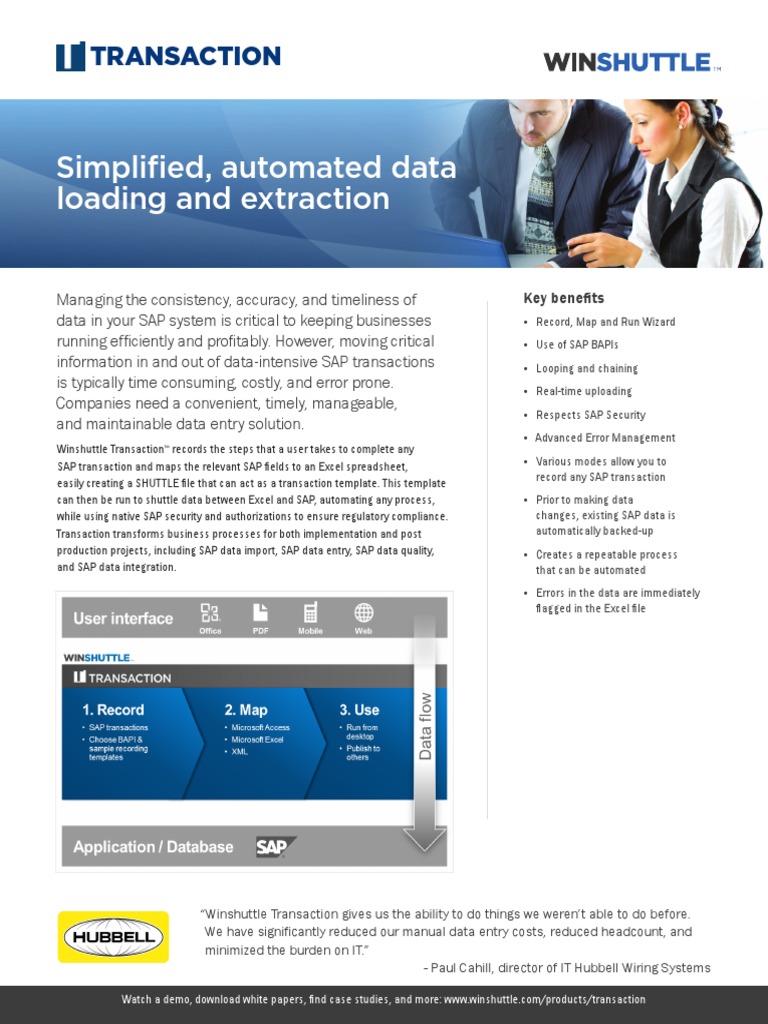 Winshuttle Transaction Brochure | PDF | Microsoft Excel | Sap Se