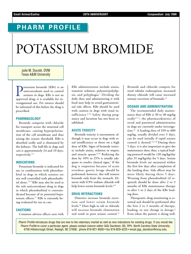 Potassium Bromide | Medical Treatments | Clinical Medicine