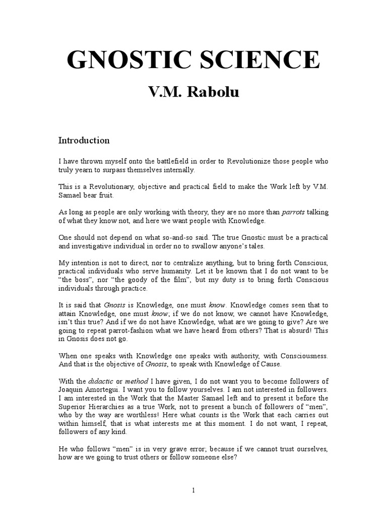 Gnosticscience (V (1) M Rabolu) | PDF | Gnosticism | Meditation