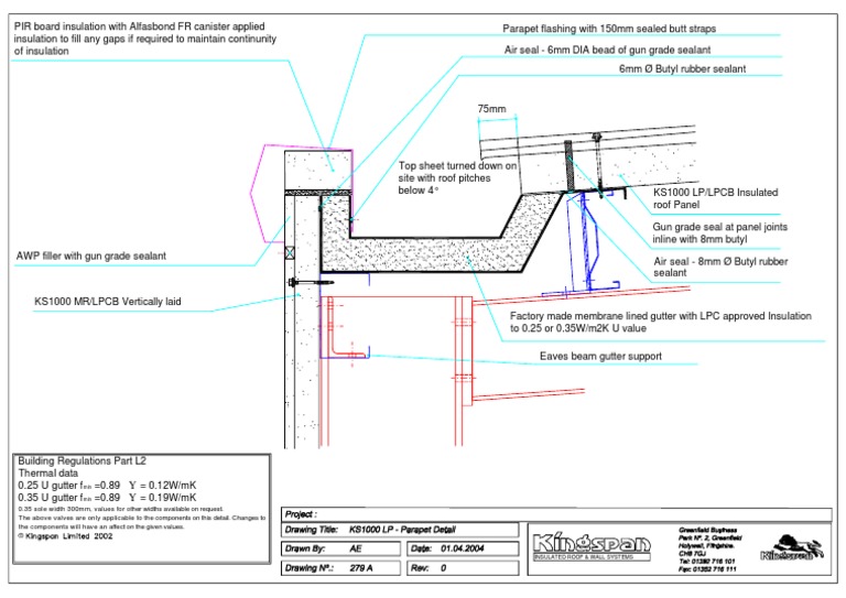 Ks1000lp Eaves Parapet Cladding Detail STD