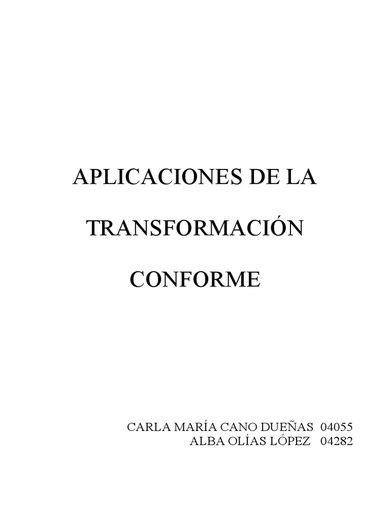 Aplicaciones de Transformaciones Conformes | PDF | Integral | Derivado