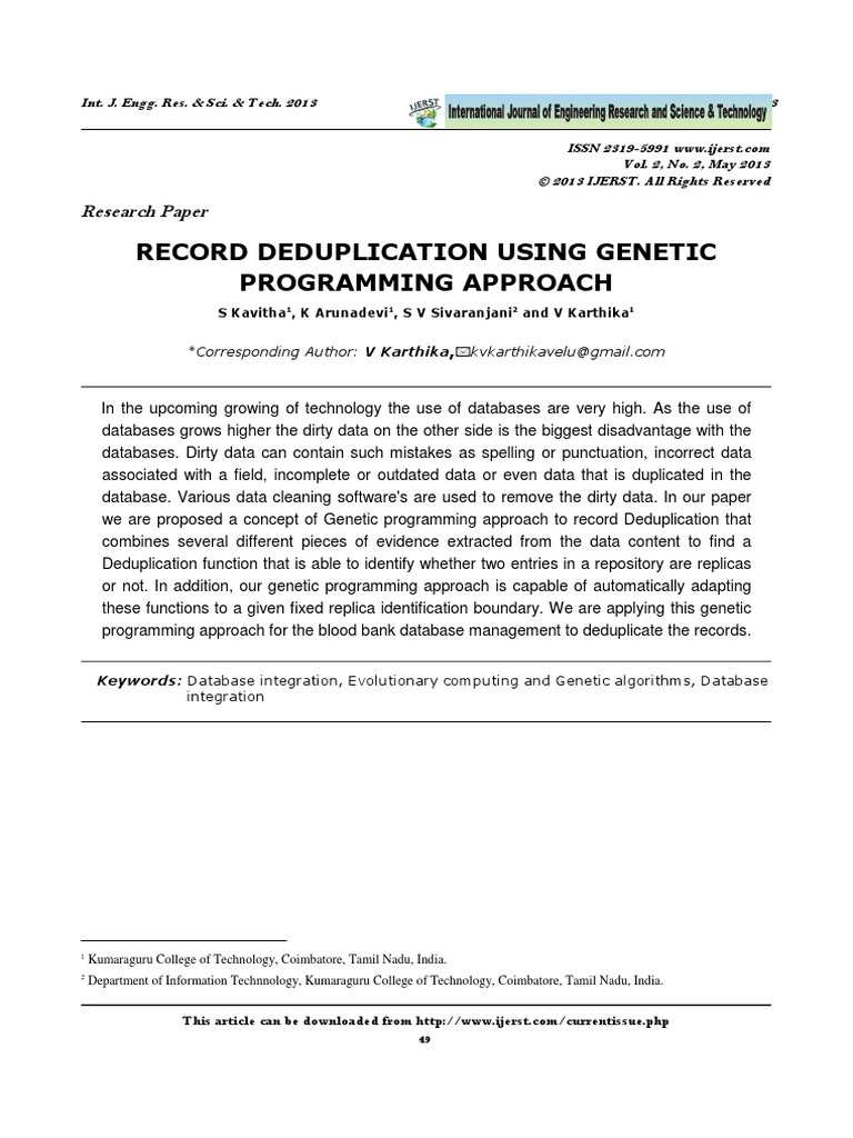Genetic Programming | PDF | Machine Learning | Databases