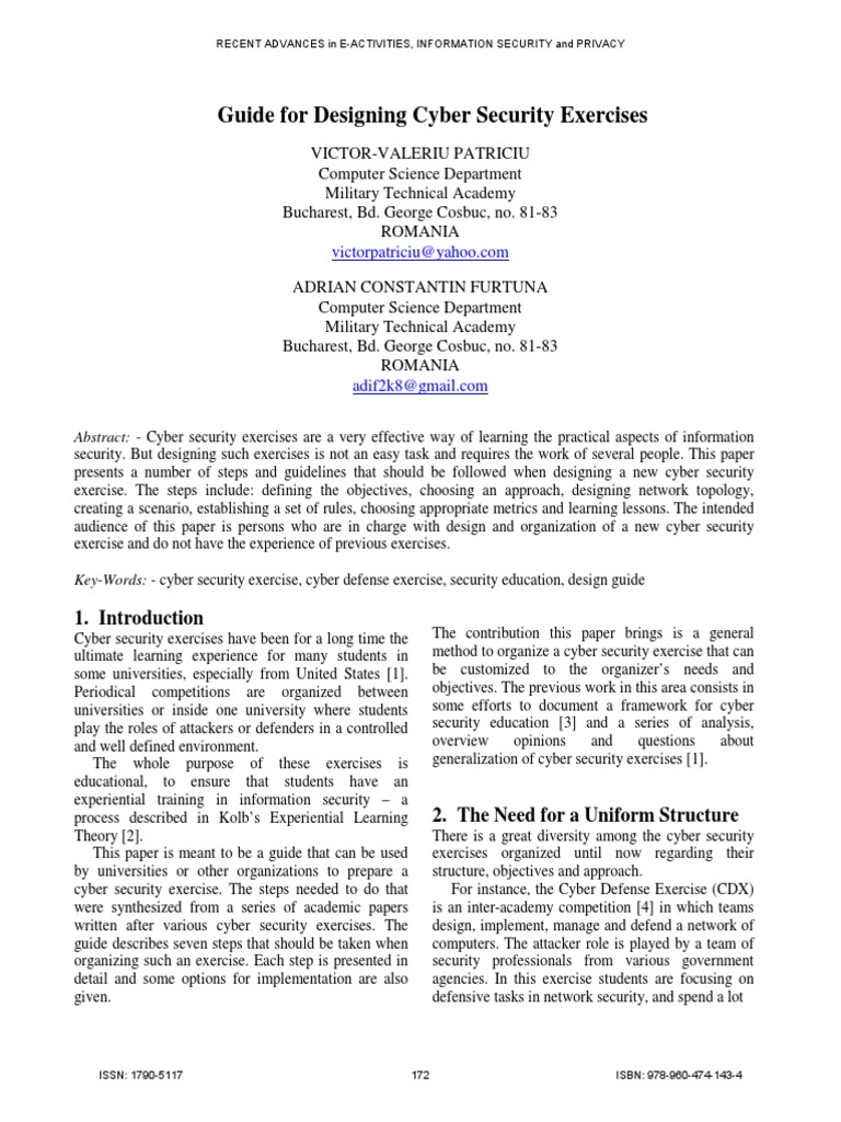 Guide For Designing Cyber Security Exercises | PDF | Computer Security ...