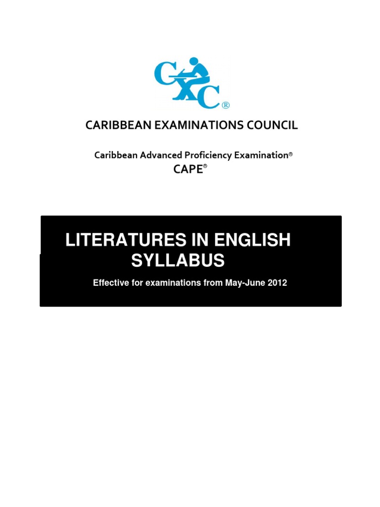 CAPE Literatures in English | PDF | Poetry | Educational Assessment