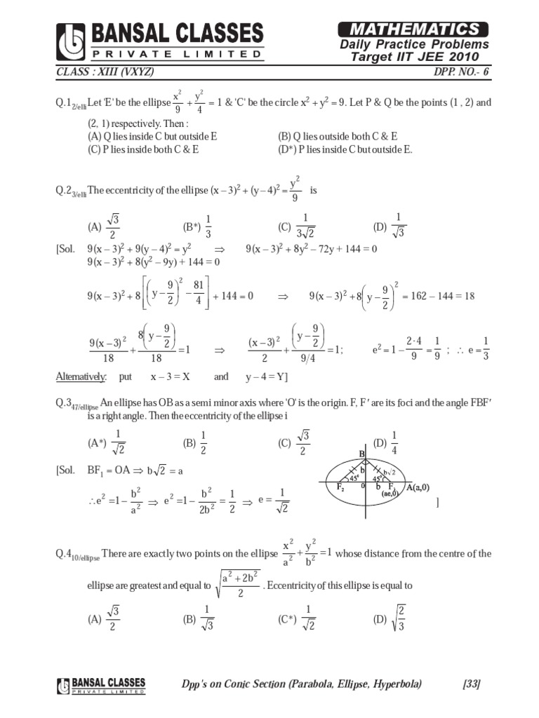 DPP 6 | PDF | Ellipse | Manifold