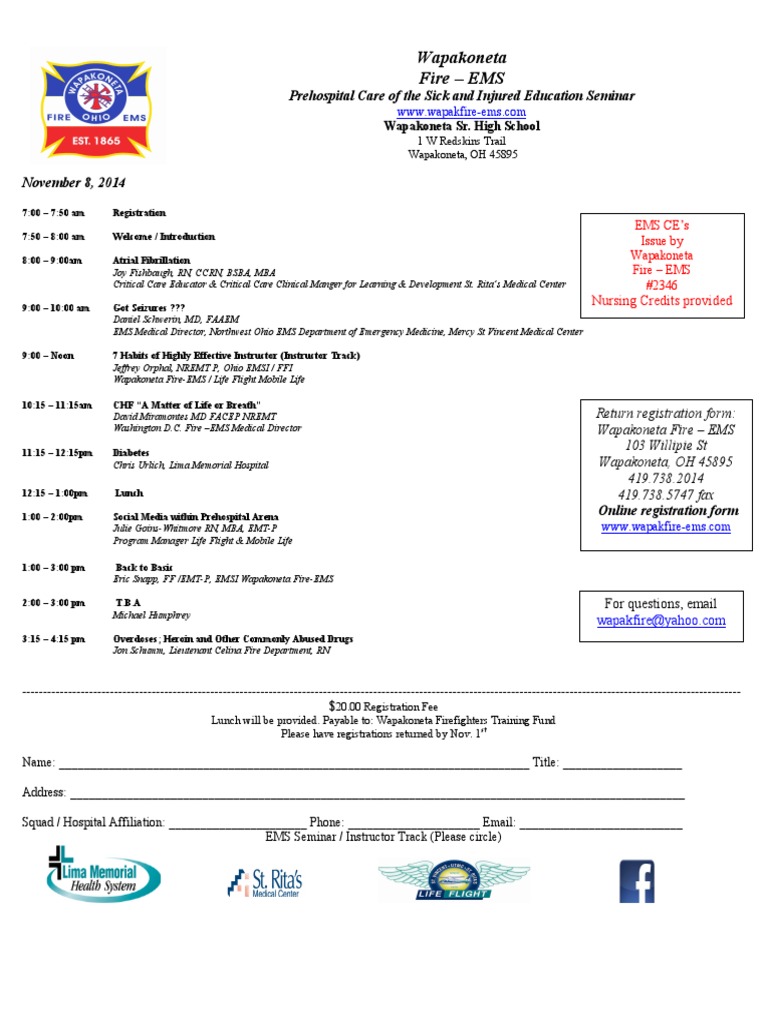 EMS Seminar Flyer 2014 | PDF | Emergency Medical Services | Public Services