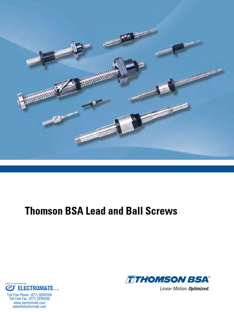 Thomson BSA Lead and Ball Screws Catalog | Screw | Nut (Hardware)