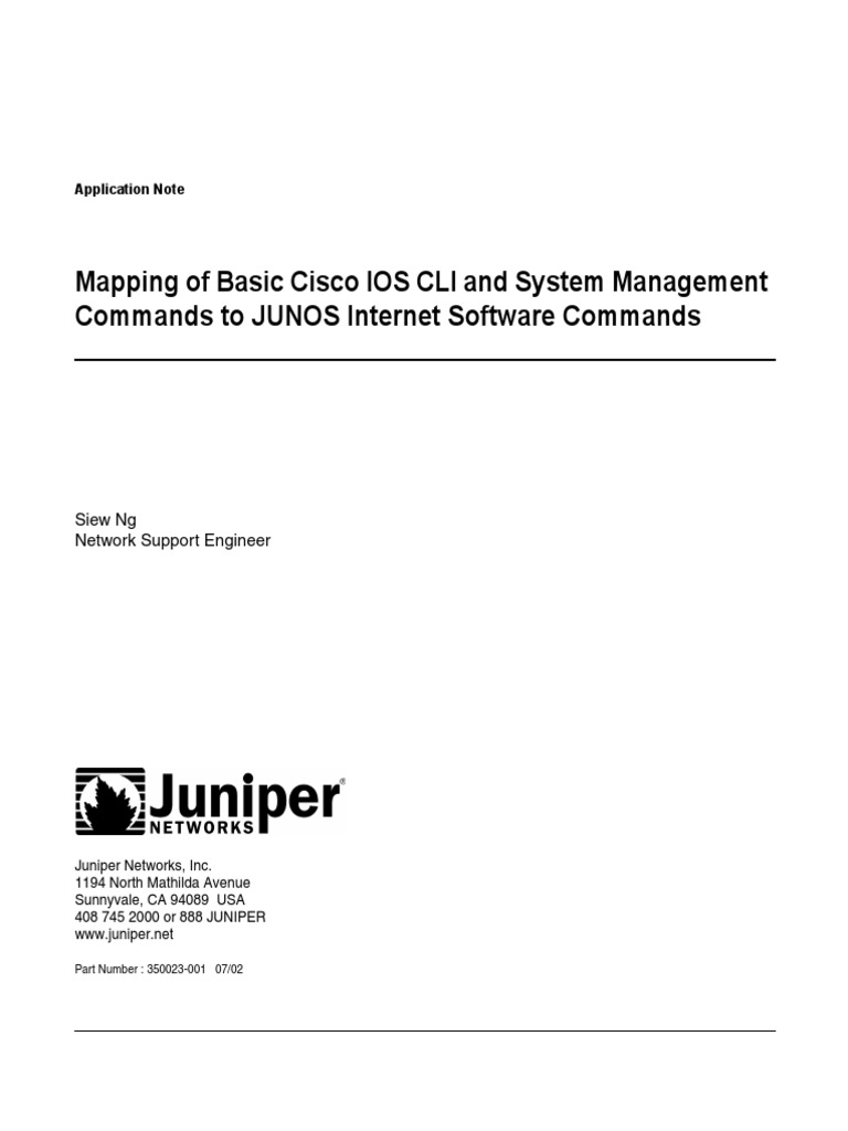 Cisco Vs Juniper Commands | PDF | Command Line Interface | Internet Protocols