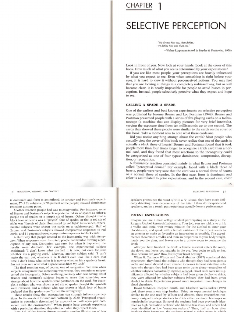Selective Perception Chapter 1 | Media Bias | Cognition