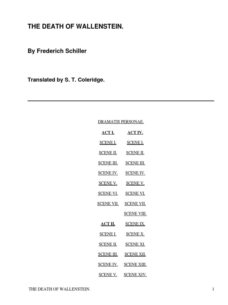 The Death of Wallenstein by Schiller, Johann Christoph Friedrich Von ...