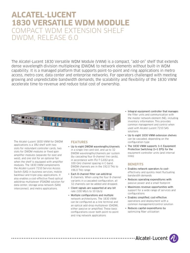 NP2013082217EN 1830 VWM DWDM R6.0 Datasheet PDF | PDF | Wavelength ...
