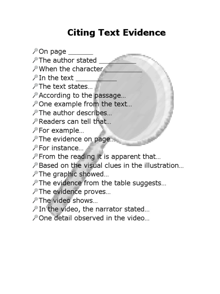 Citing Text Evidence | PDF