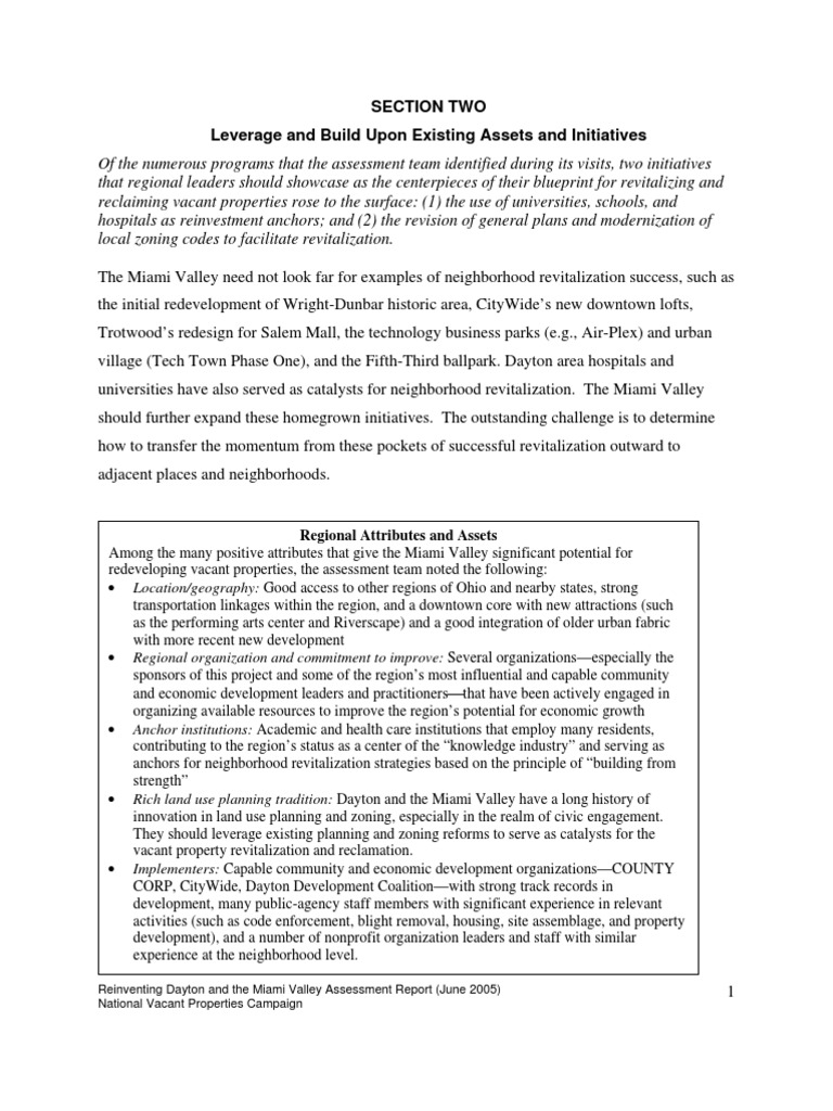 MVRPC: Leverage and Build Upon Existing Assets and InitiativesObstacles ...