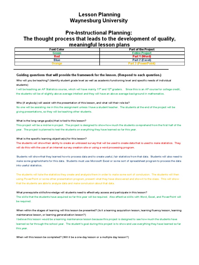 Lesson Plan | PDF | Statistics | Student's T Test