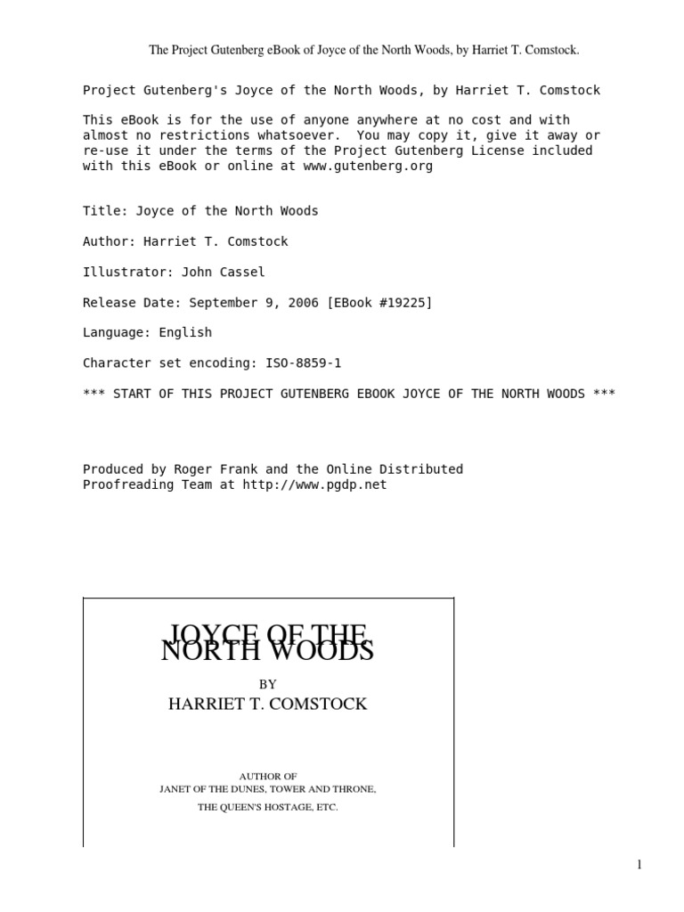 Joyce of The North Woods by Comstock, Harriet T. (Harriet Theresa ...