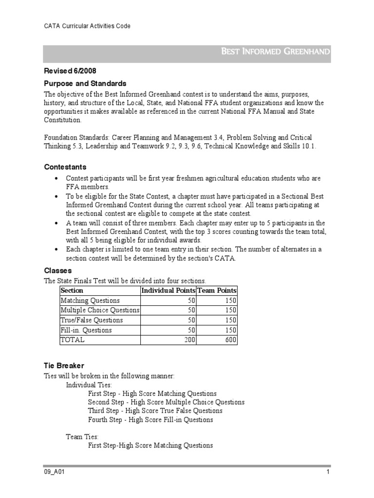 Best Informed Greenhand Cata Code | PDF | Multiple Choice | Test ...
