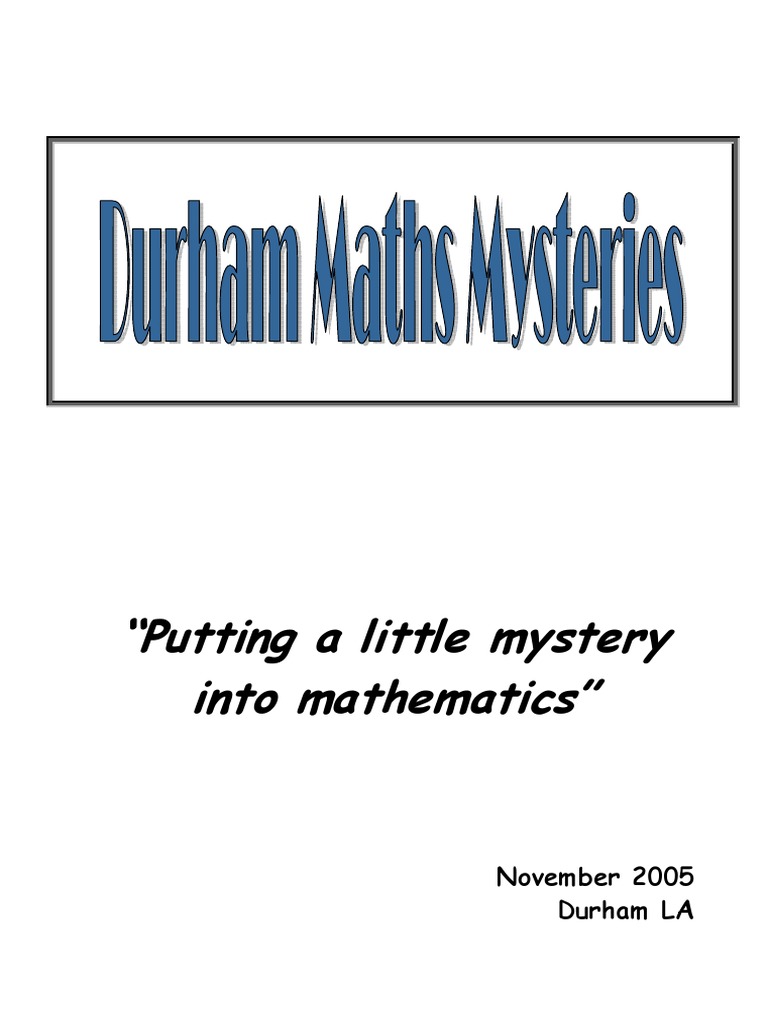 Durham Maths Mystery Puzzles | PDF | Space | Elementary Geometry