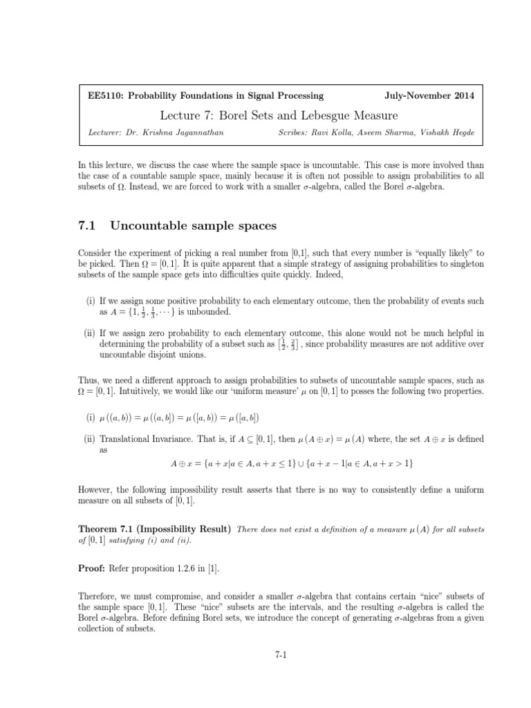 Borel Sets and Lebesgue Measure | Measure (Mathematics) | Logic