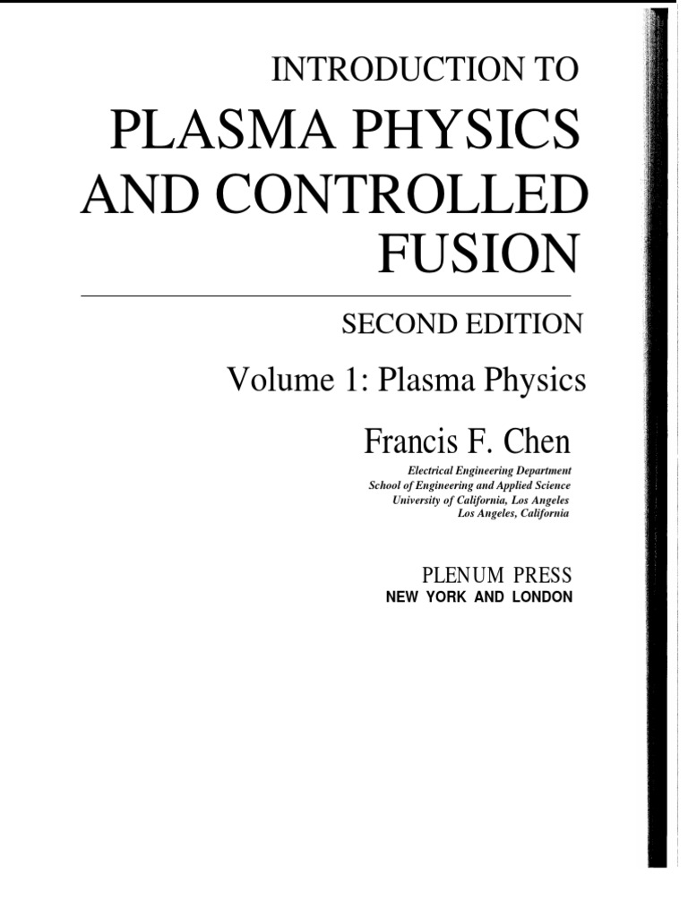Introduction to Plasma Physics | PDF | Plasma (Physics) | Field Effect ...