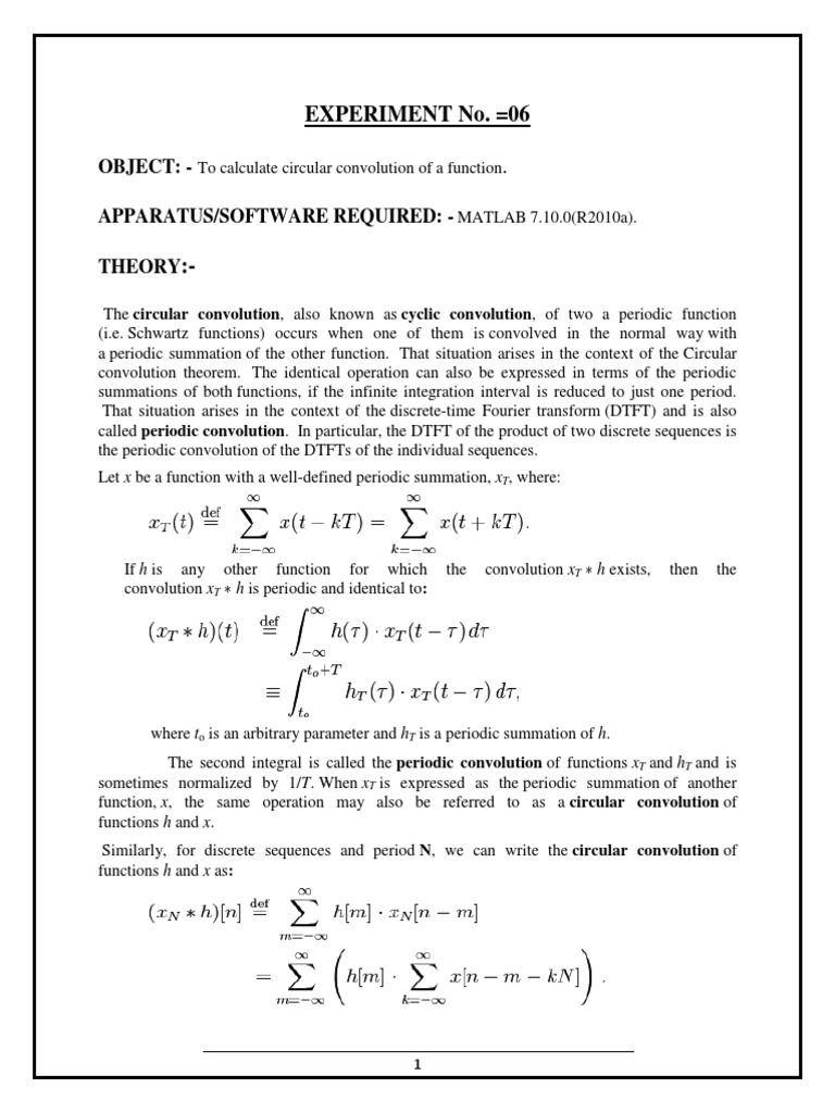 Circular Convolution on matlab | Convolution | Functional Analysis Circular Convolution on matlab | Convolution | Functional Analysis