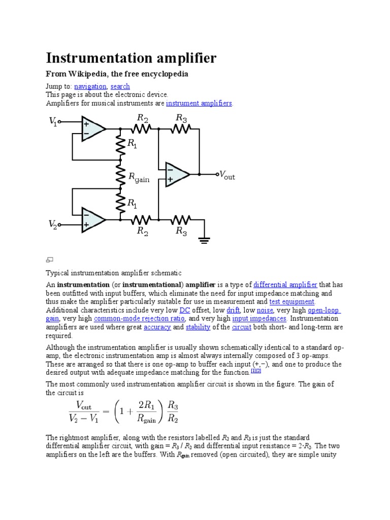 Instrumentation Amplifiers Guide | PDF | Amplifier | Operational Amplifier