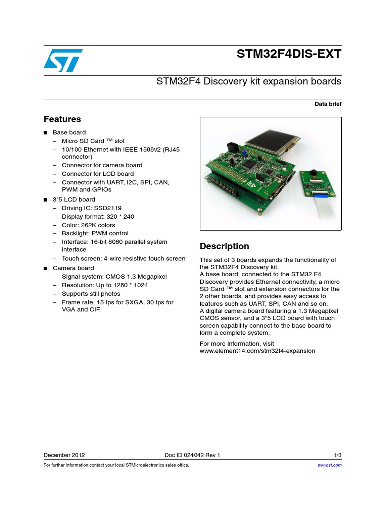 STMicroelectronics STM32F4DIS BB Datasheet PDF | PDF | Intellectual ...
