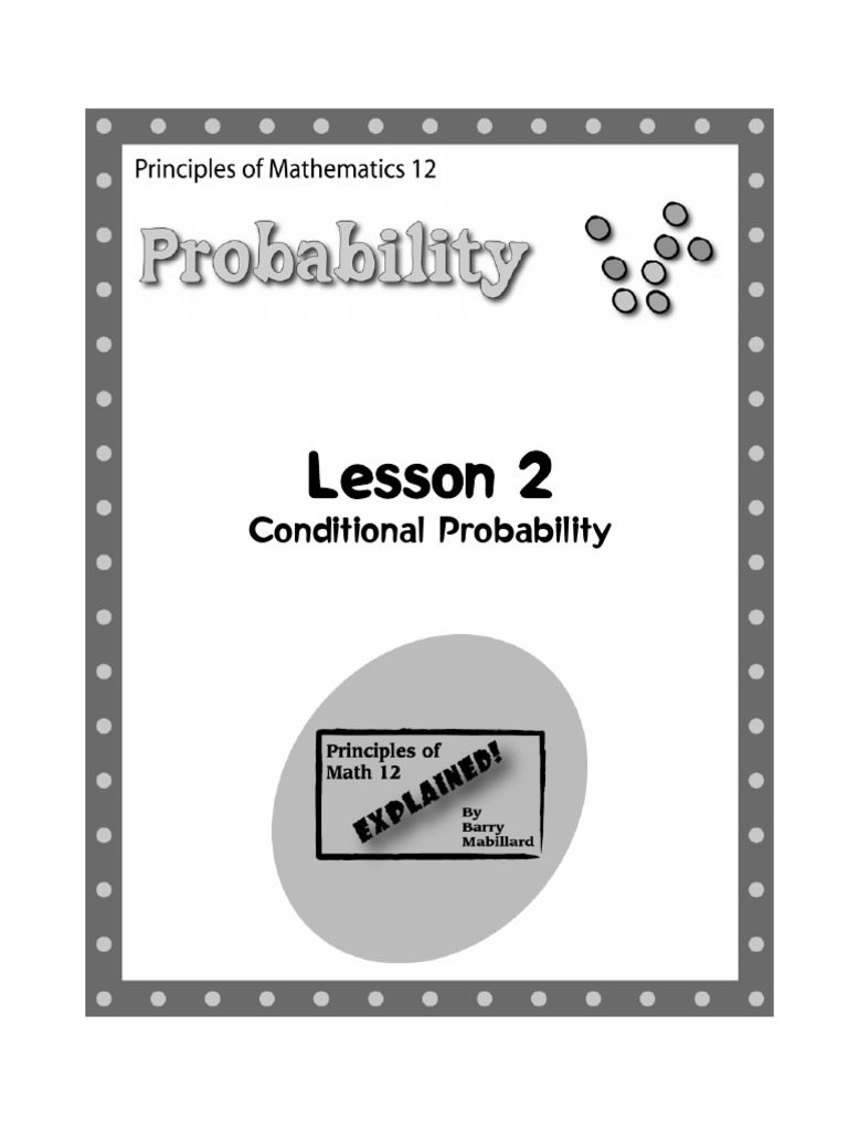 Principles of Math 12 - Probability Lesson 2 | PDF | Probability | Formula
