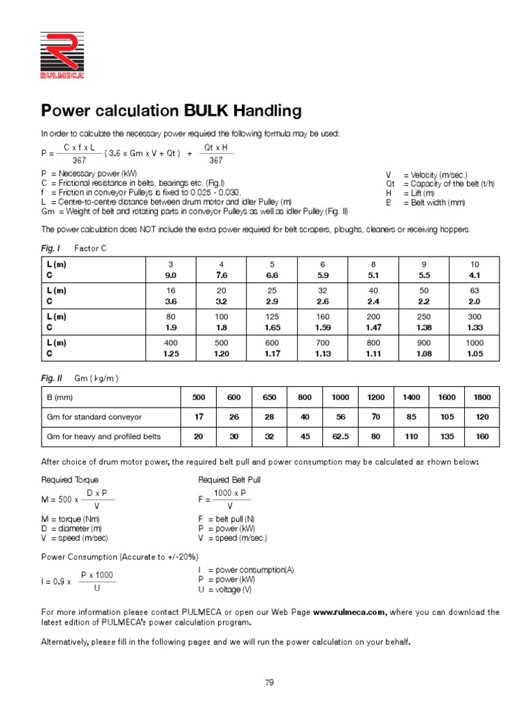 Conveyor Power Calculation Guide | PDF