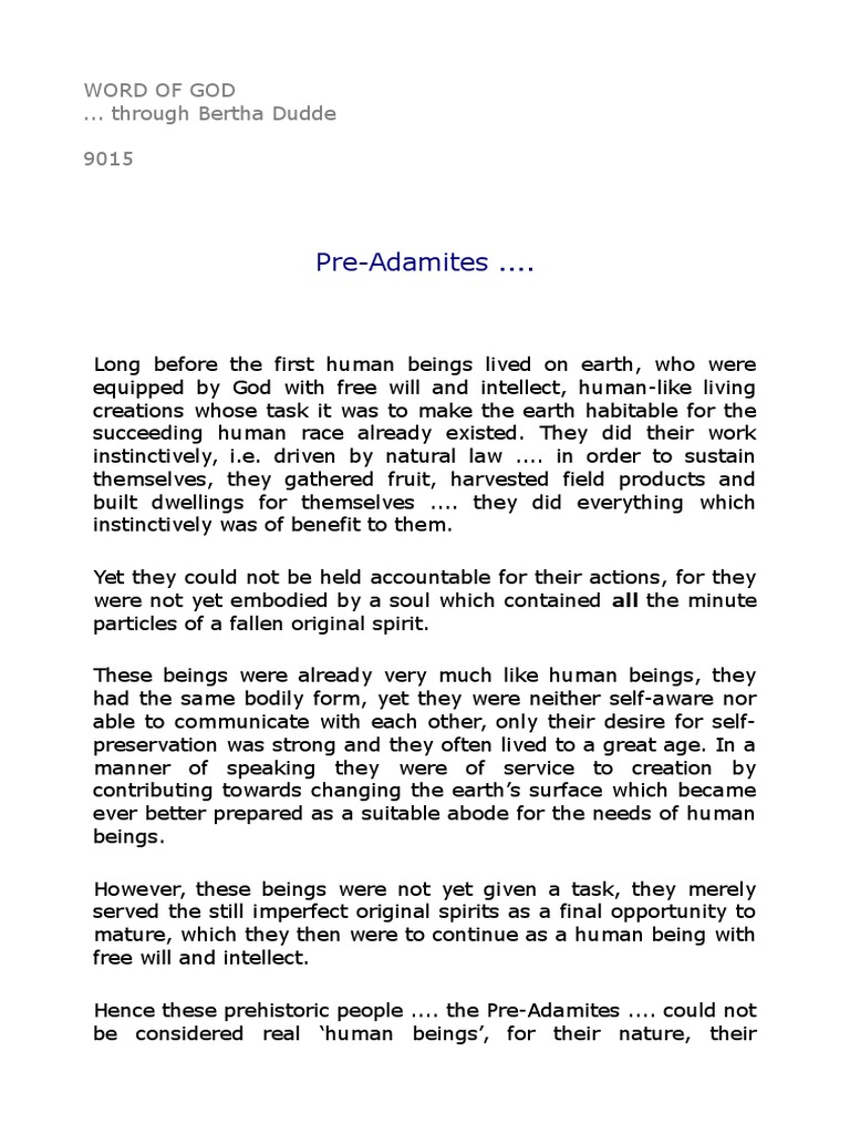 9015 Pre-Adamites .... | PDF | Traditional Stories | Mythology