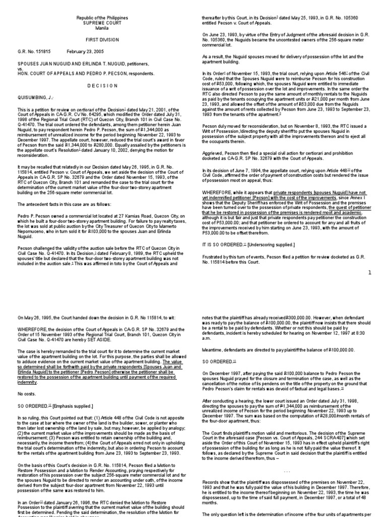 Nuguid V CA (2005) | PDF | Courts | Lawsuit