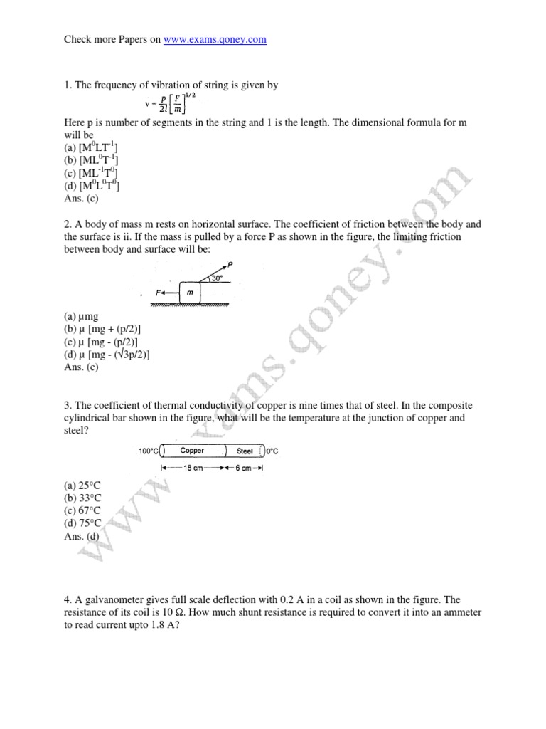 Physics MCQ PDF | PDF | Capacitor | Electronvolt