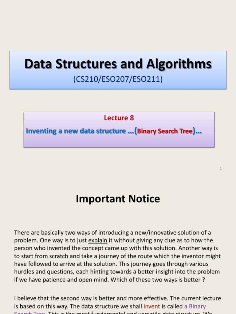Data Structures and Algorithms: (CS210/ESO207/ESO211) | PDF | Algorithms And Data Structures ...