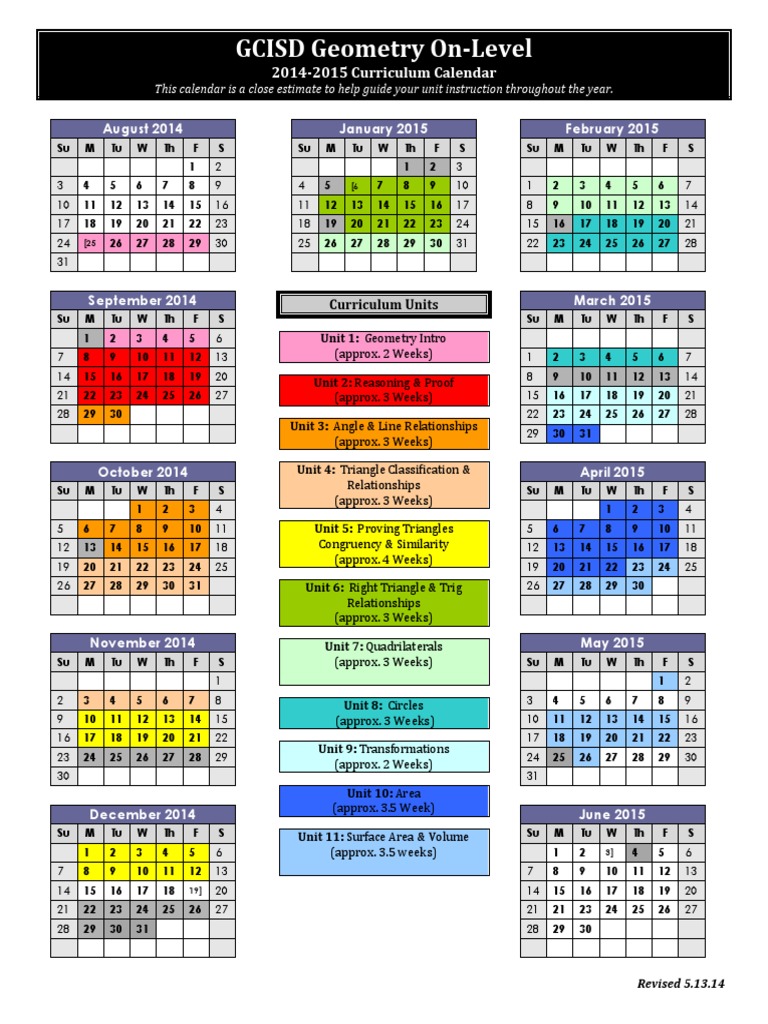 14 15 Geometry Calendar | PDF | Science & Mathematics
