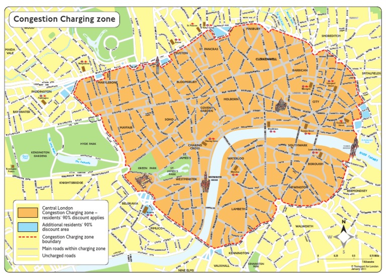 Congestion Charge Zone Map | PDF | London | Road Infrastructure