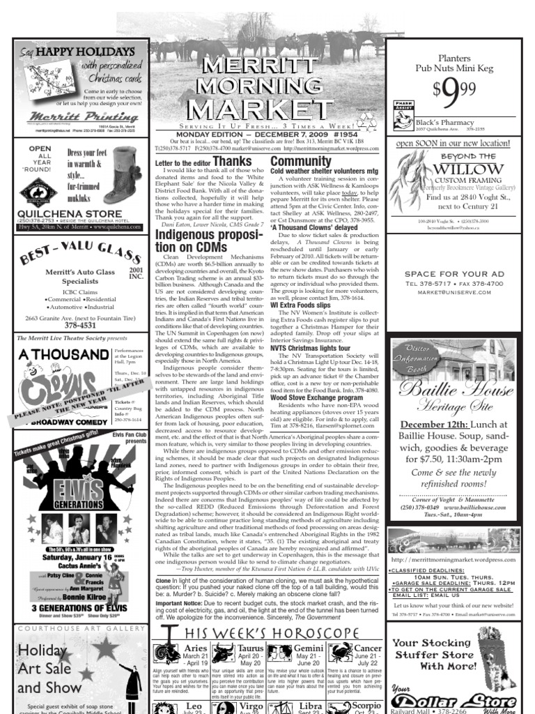 Merritt Morning Market-Dec 7/09#1954 | PDF | Clean Development ...