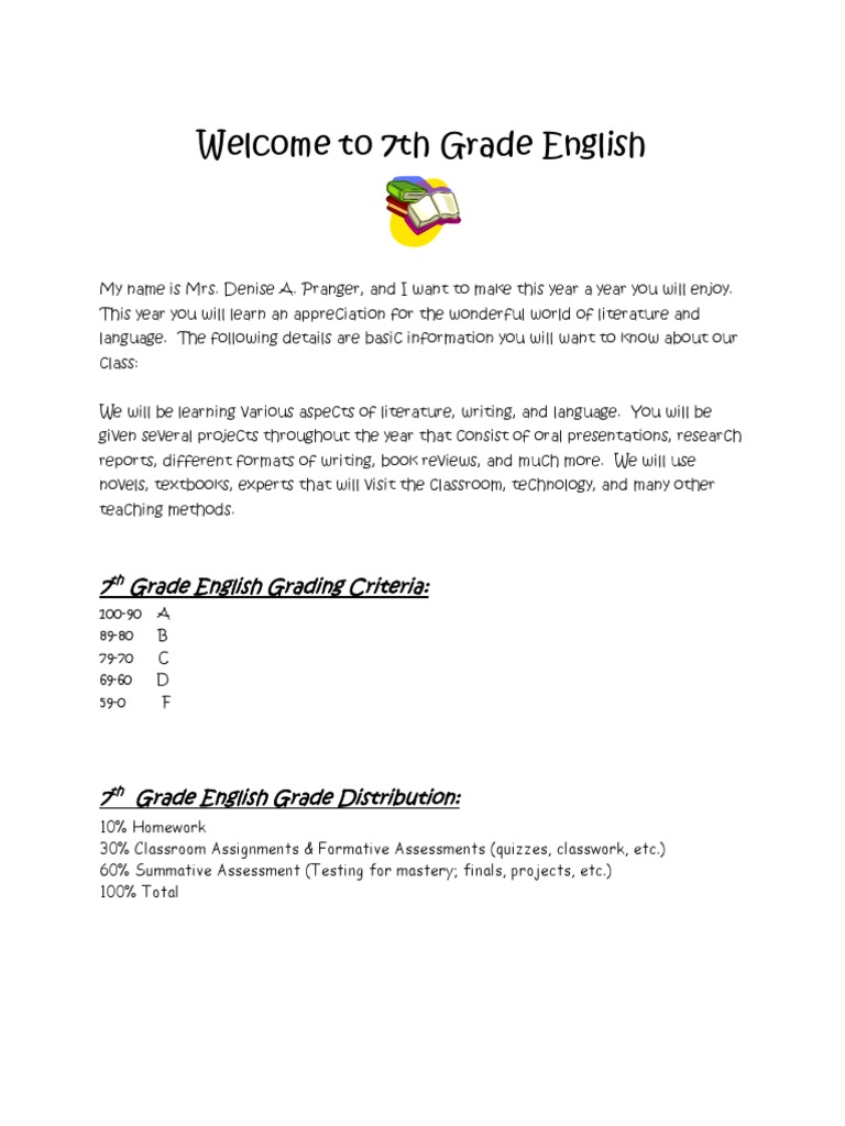 Welcome First Day Letter | PDF | Homework | Quality Of Life