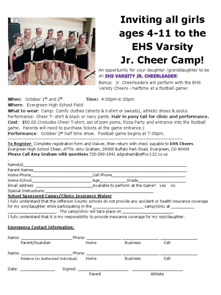 Ehs JR Cheer Camp | PDF | Sports & Recreation | Games & Activities