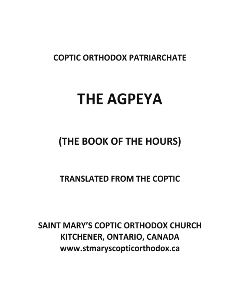 The Agpeya: (The Book of The Hours) | PDF | God The Father | Sin