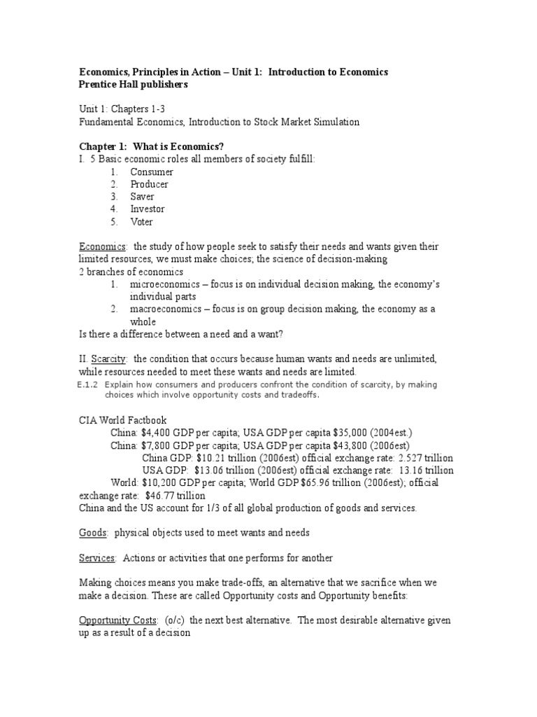 Economics, Principles in Action - Unit 1: Introduction To Economics ...