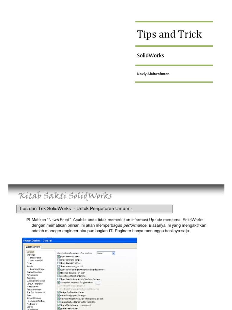 Tips Dan Trik Solidworks | PDF | Seni