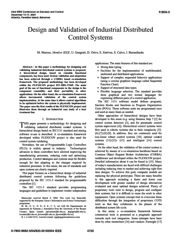 Design and Validation of Industrial Distributed Control Systems | PDF | Common Object Request ...