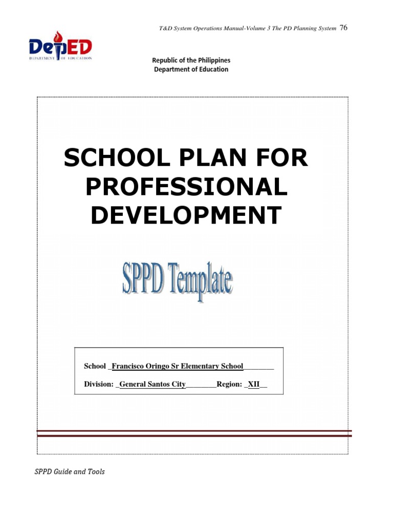 School Plan For Professional Development: Republic of The Philippines ...