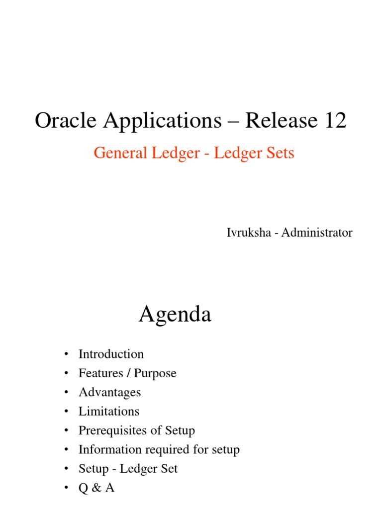 Oracle R12 Ledger Sets | PDF | Digital Technology | Areas Of Computer ...