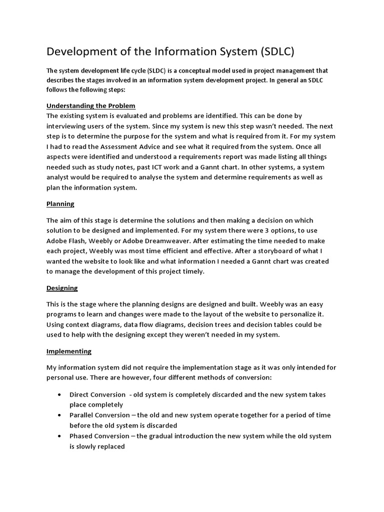 Development of The Information System | PDF | Systems Theory | Areas Of ...