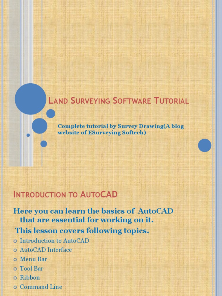 Land Surveying Software (AutoCAD) Tutorial | PDF | Auto Cad | Software