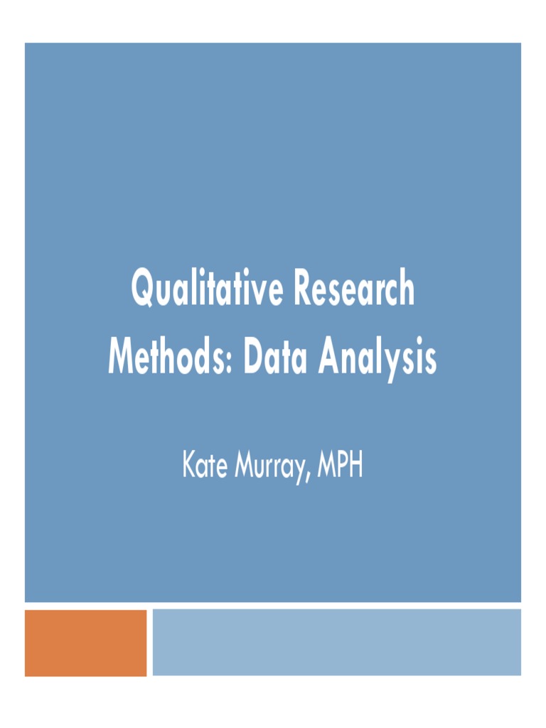 Qualitative Methods Workshop - Murray | PDF | Qualitative Research | Data