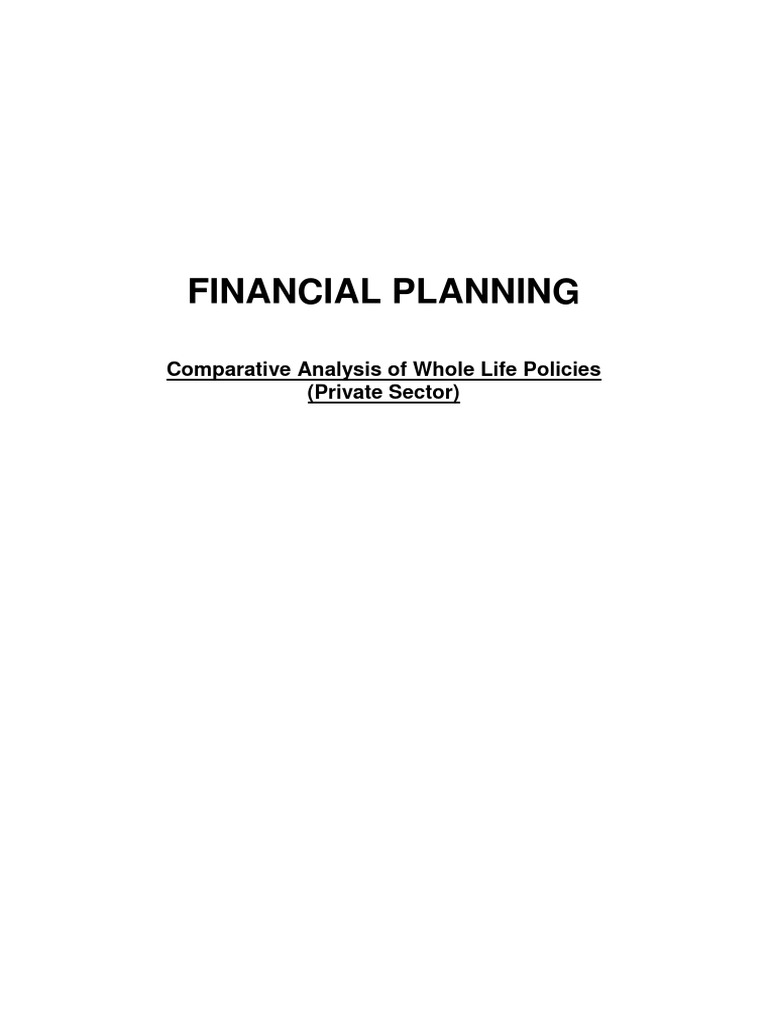 Comparision of Whole Life Policies | PDF | Life Insurance | Insurance