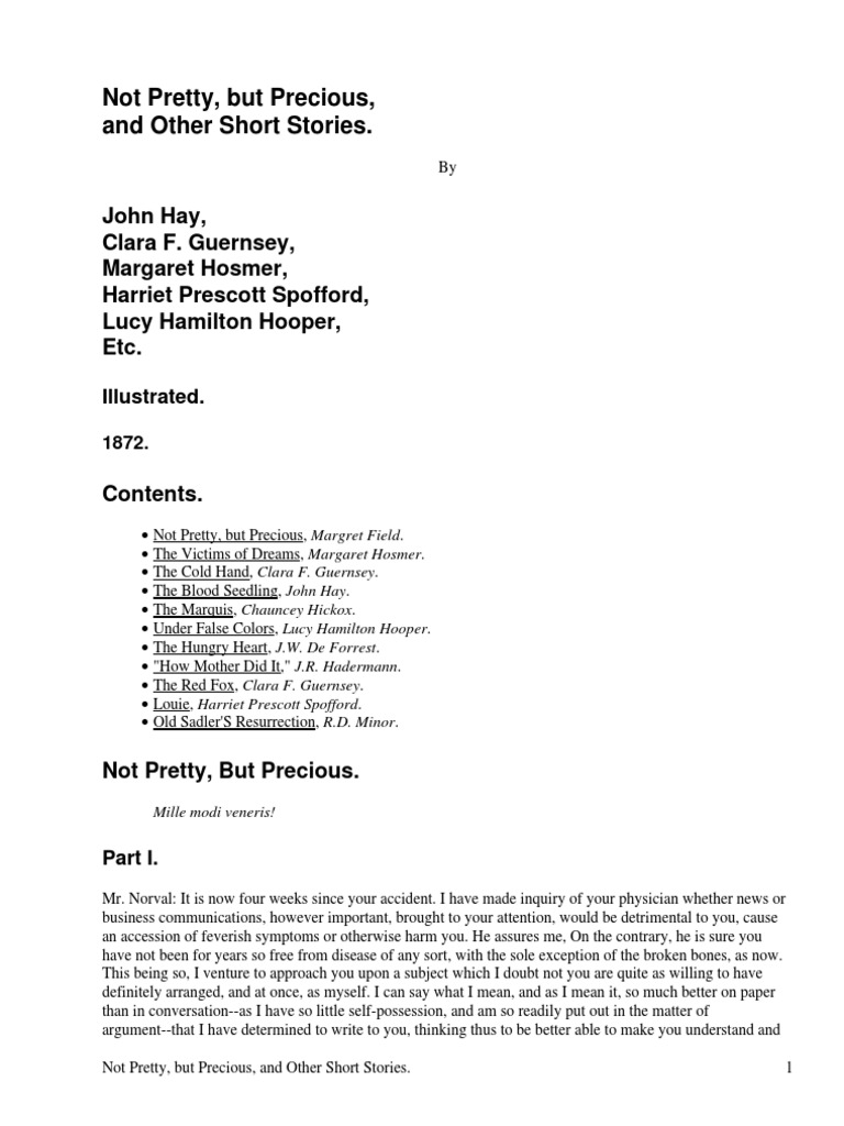 Short Stories: Not Pretty, but Precious | PDF | Marriage | Love