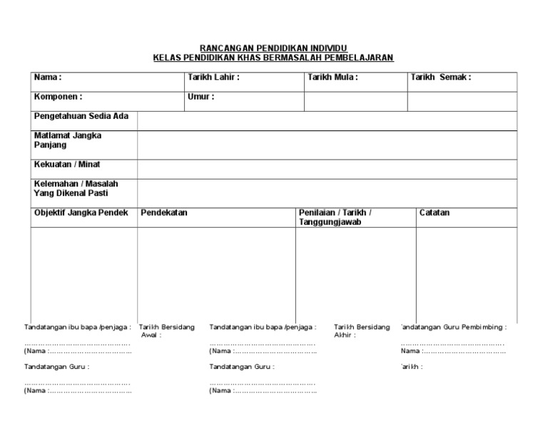 Contoh Borang RPI | PDF