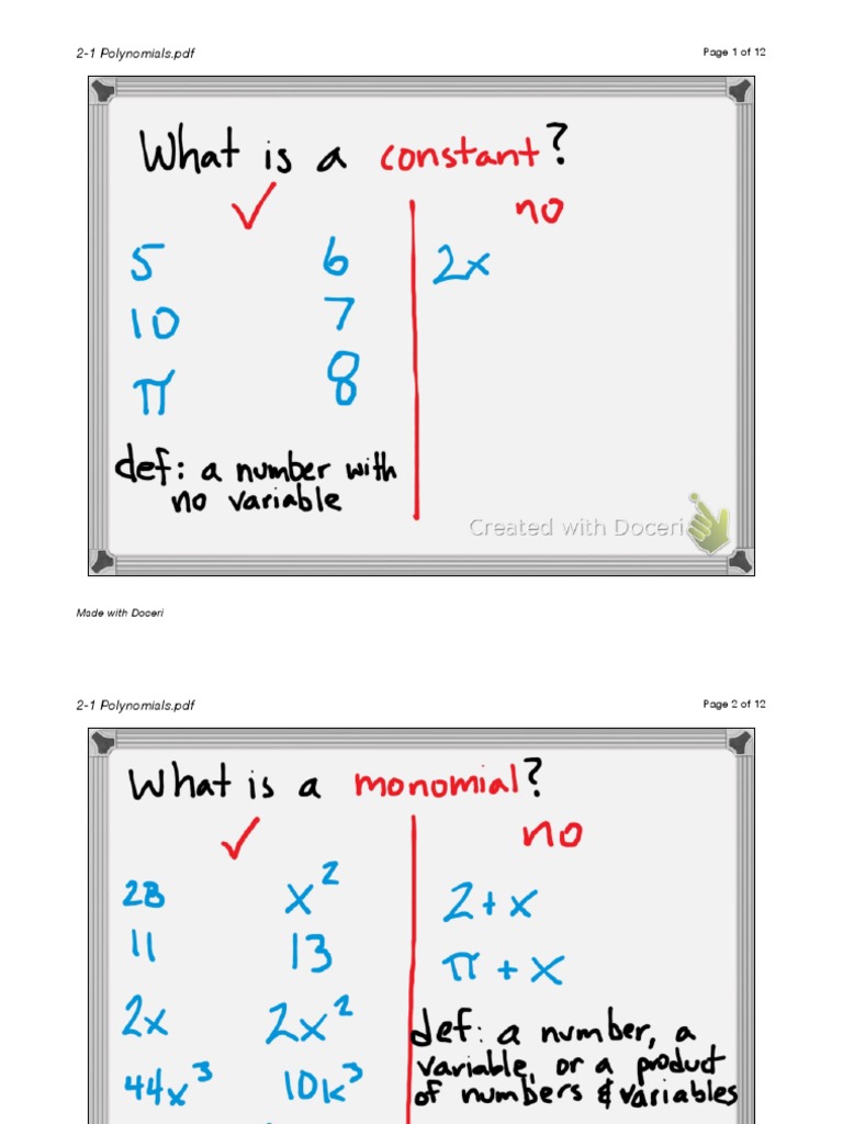 Comprehensive Guide to Polynomials | PDF